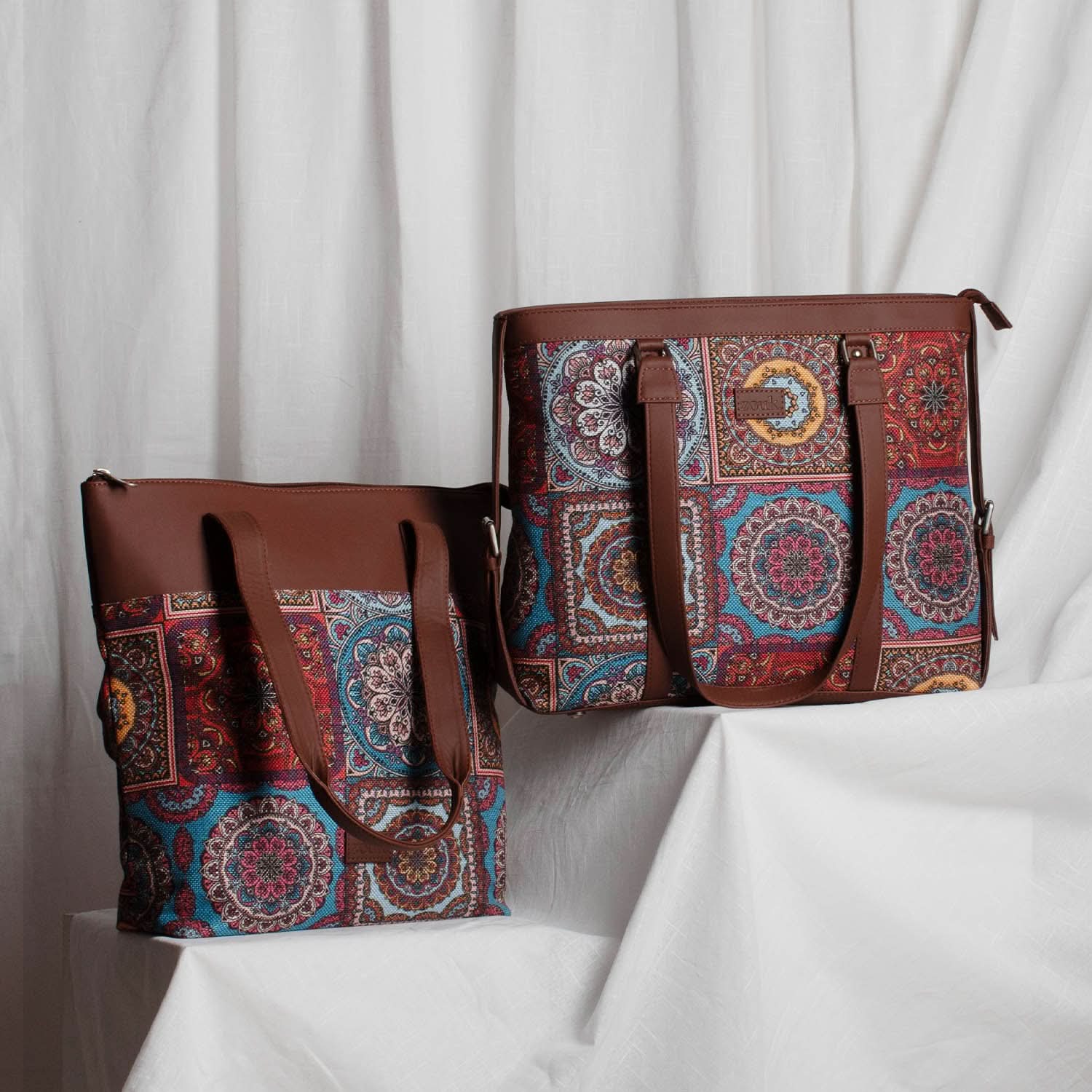 Multicolor Mandala Print - Women's Office Bag & Everyday Tote Bag Comb