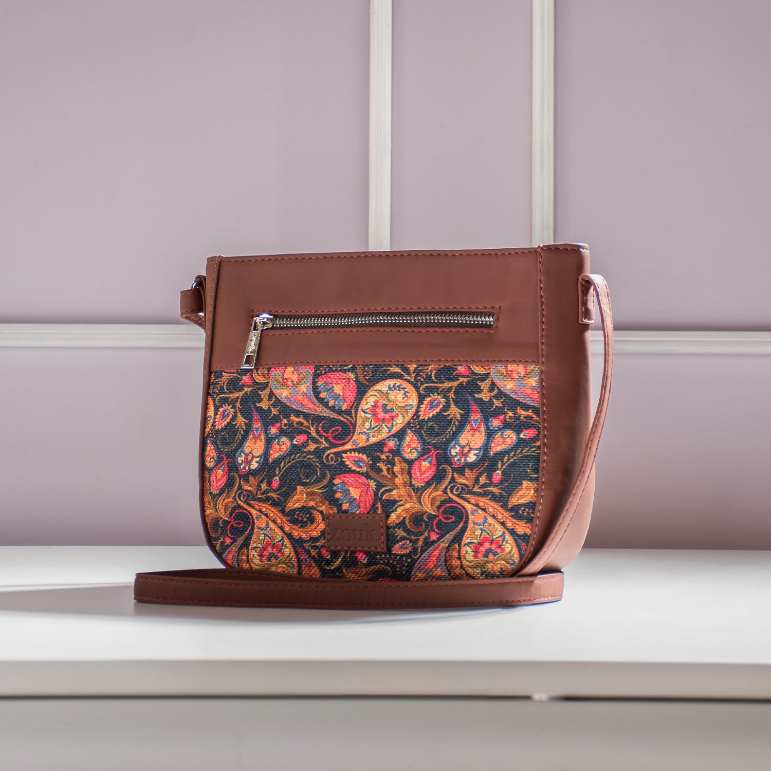 Paisley Print U-Shaped Sling Bag