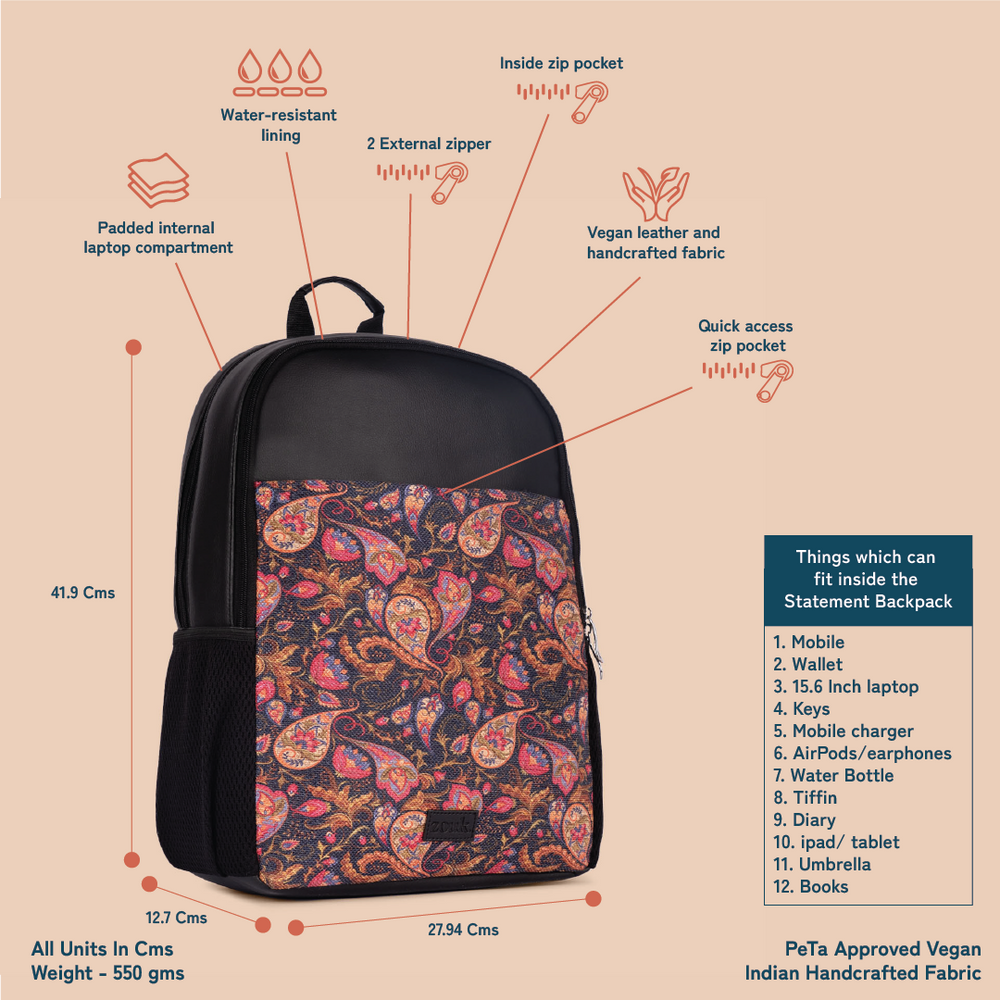 Paisley Print Statement Backpack