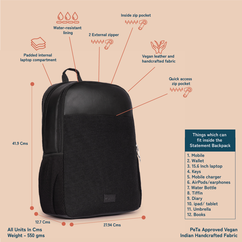 Jet Black Statement Backpack