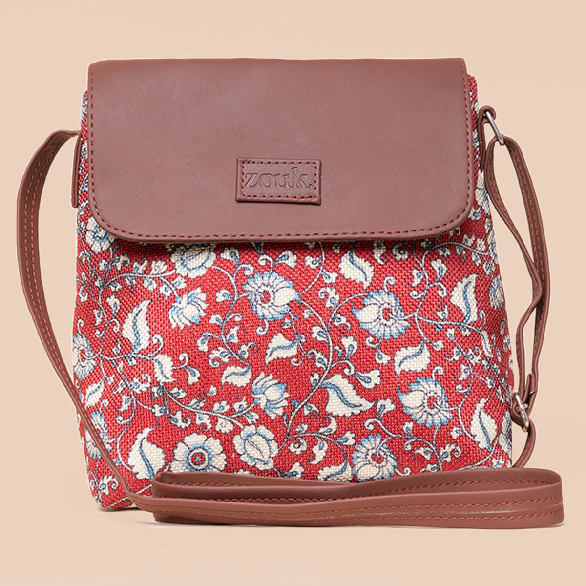 Chittoor Red Kalamkari Flap Sling Bag