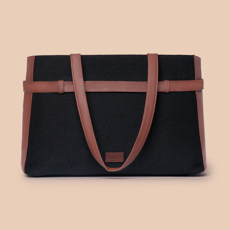 Jet Black Statement Office Bag – Zouk