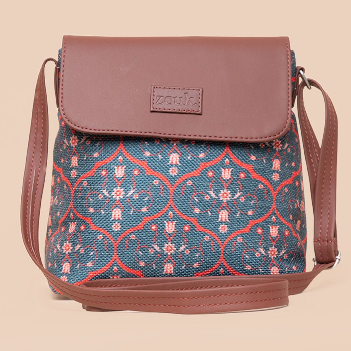Sheesh Mahal Jaali Motif Flap Sling Bag